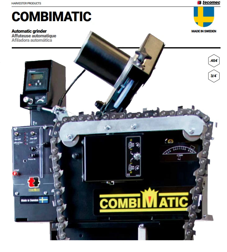 Tecomec Combimatic Automatic Chain Grinder Sharpener 3/4" & .404 Harve ...