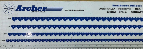 ARCHER BENCH CHAINSAW CHAIN MEASURING CHART SCALE DRIVE LINK COUNTER ...