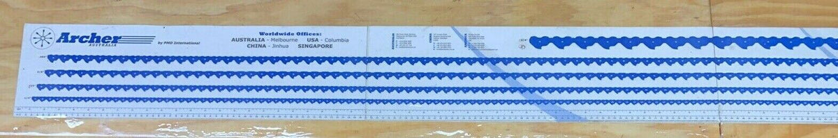 ARCHER BENCH CHAINSAW CHAIN MEASURING CHART SCALE DRIVE LINK COUNTER ...