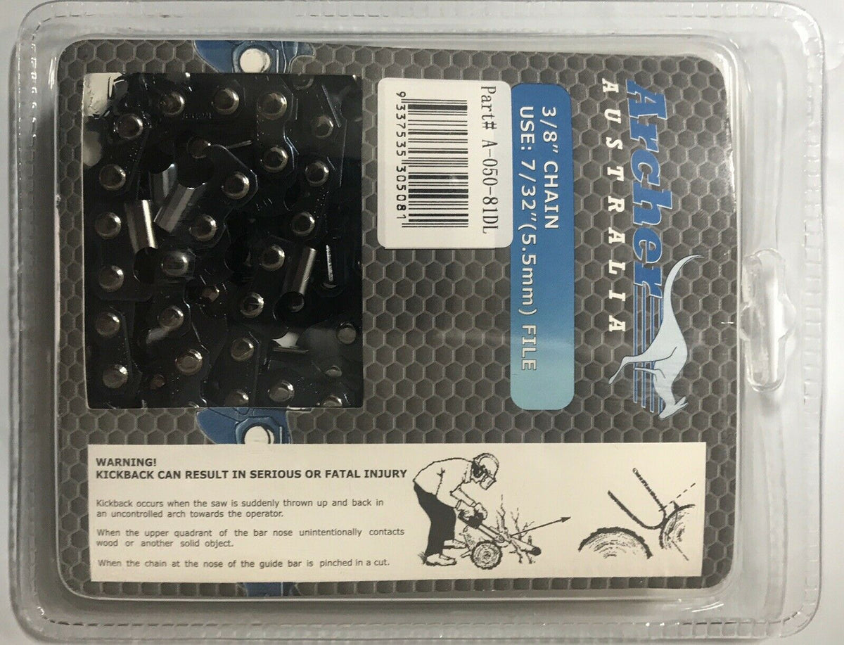 24" Archer Chainsaw Chain SEMI-CHISEL 3/8-050-81DL Replaces 72DG081G A ...