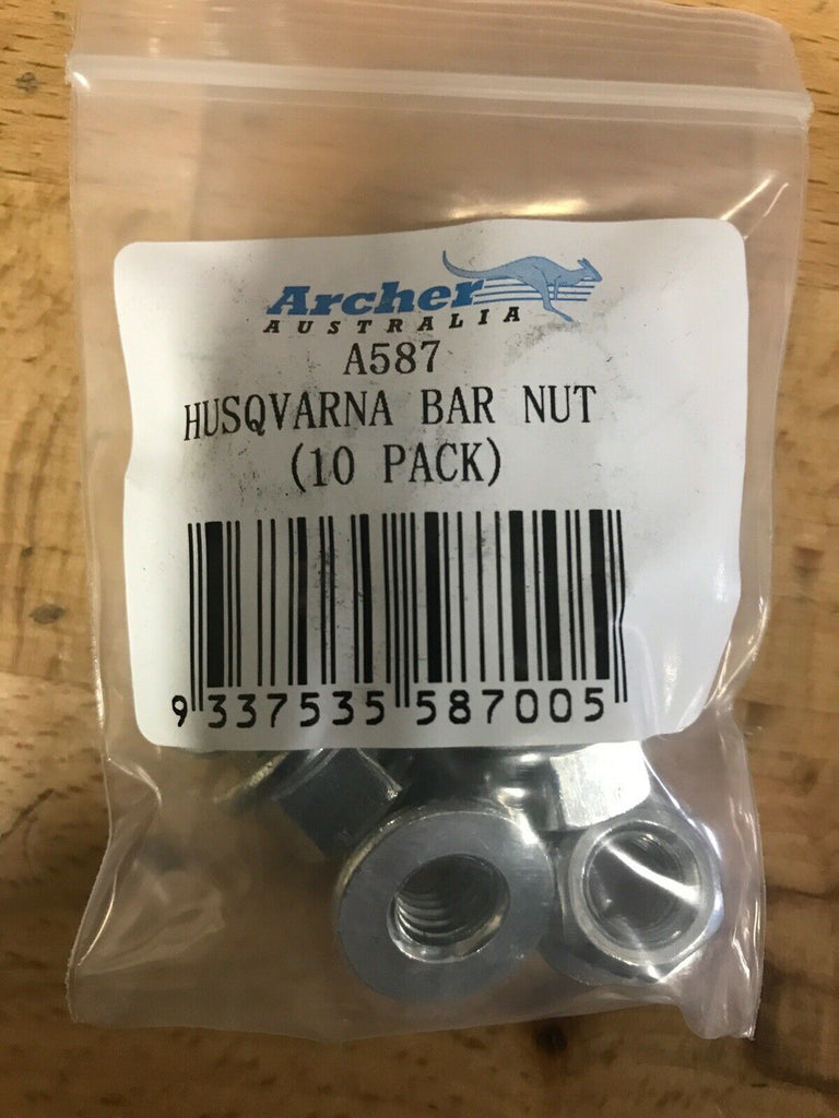 10 Pkg NEW Guide Bar Nuts 13mm replaces Husqvarna Jonsered Redmax Echo ...