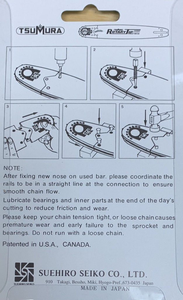 TsuMura Sprocket Nose Tip Kit 48ZK02 .325 pitch .050 gauge Total Super ...